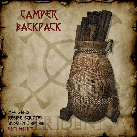 Second Life Marketplace Camper Backpack